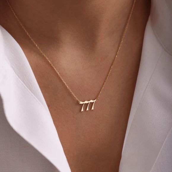 Jewelry | Angel Number 777 Gold Necklace | Poshmark